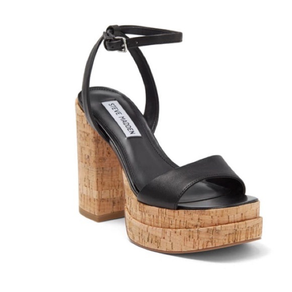 Steve Madden | Shoes | Steve Madden Warped Platform Block Heel Strap ...